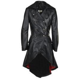Double Breasted Gothic Coat Black Raven